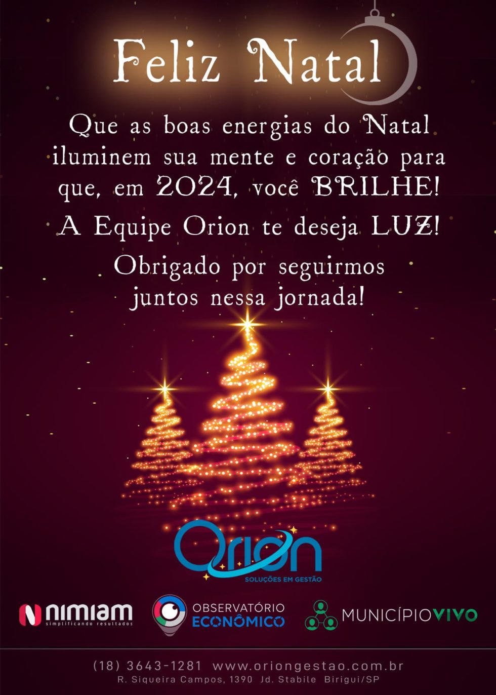 Um FELIZ NATAL à todos os nossos Clientes, Parceiros e Amigos ...